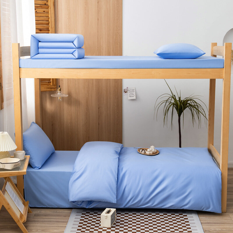 Трехкомпонентный комплект постельного белья для студенческого общежития, односпальное постельное белье, полный комплект, шестикомпонентный набор для общежития, оптовая продажа, свежий чистый хлопок