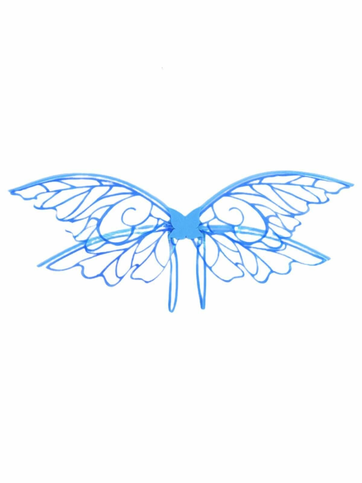 Костюм феи с крыльями бабочки для детей, для дня рождения, косплея, Хэллоуина, Синий