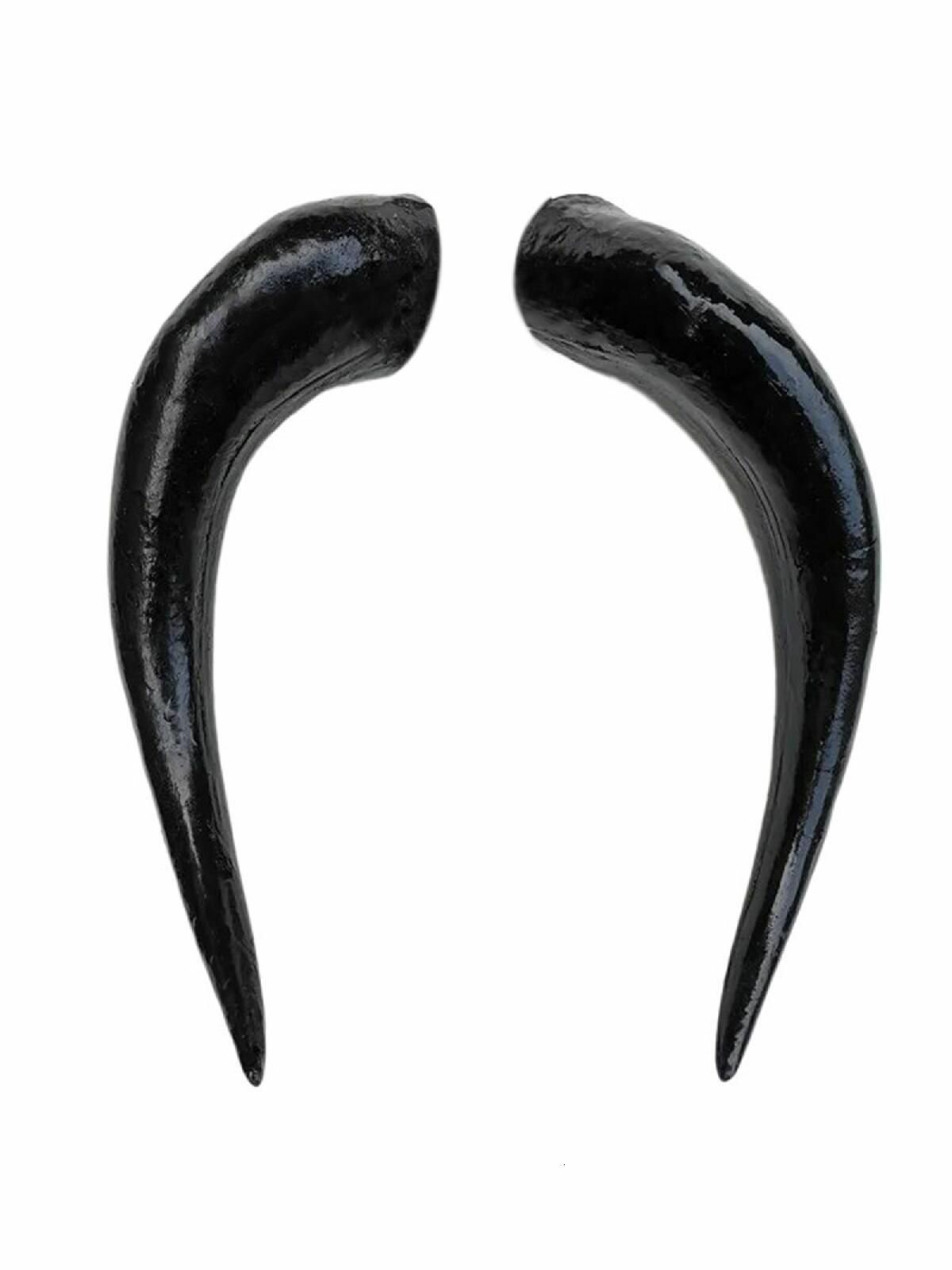 Уникальные большие искусственные рога для макияжа и Хэллоуина, Черный - Большой