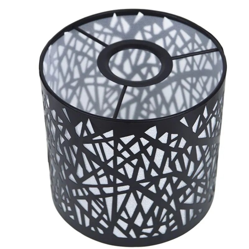 1 шт Полый абажур, металлический абажур, подходит для подвесной лампы, монтажное отверстие E27 42 мм, окрашен в черный цвет, металлическое железо