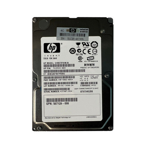 Серверный жесткий диск HP EH0072FAWJA 72Gb SAS 2,5" HDD