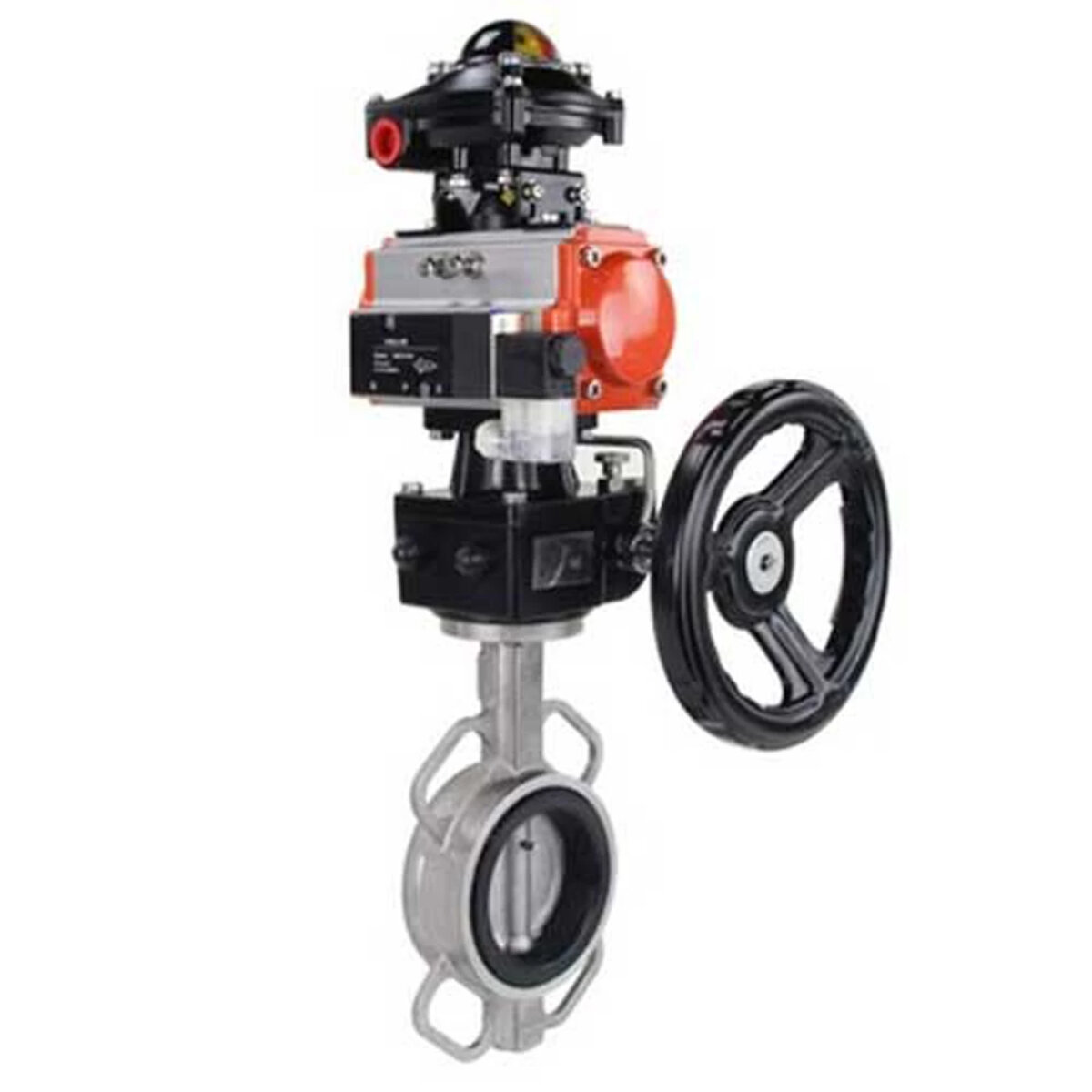 Затвор DN.ru 316-316-VITON-2W-Fb Ду150 Ру16, с пн. прив. DN.ru DA-105, пн. распр. PND2-24VDC, БКВ LSB-410 и дублером HDM-3