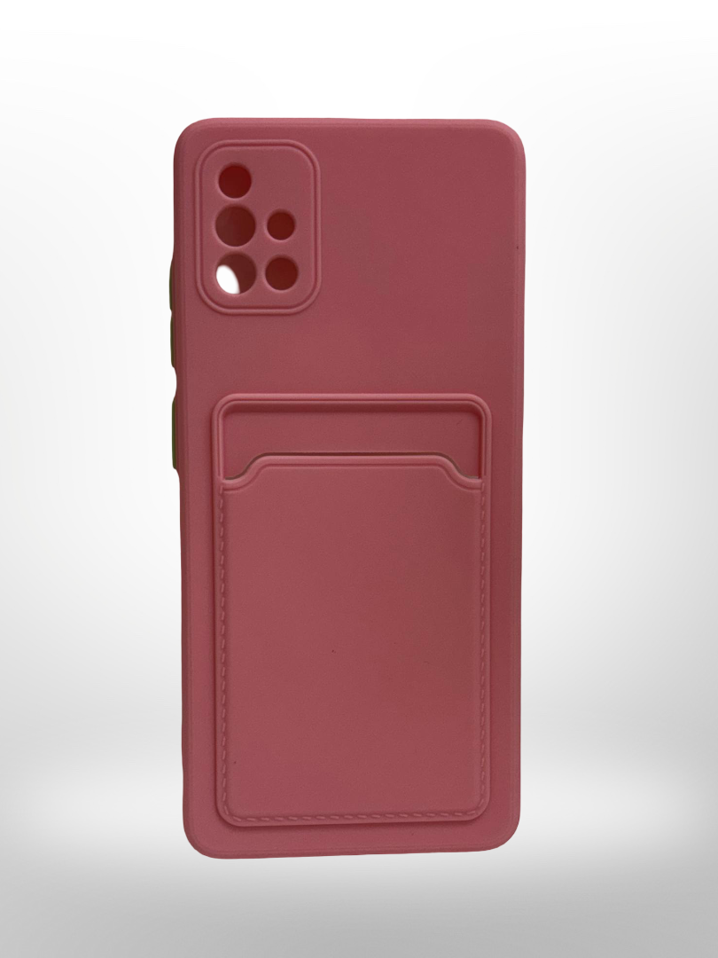 Защитный чехол - бампер с кармашком для карт, для телефона Samsung A51 M40s розового цвета