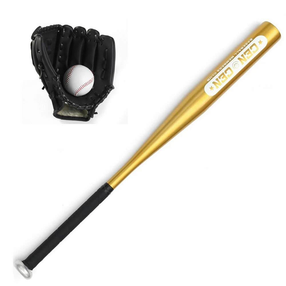 Набор для бейсбола Бейсбольная бита+Бейсбольный мяч+Бейсбольные перчатки Бита из алюминиевого сплава 25 дюймов Перчатка из ПВХ 10,5 дюймов Размер мяча 3 дюйма Цвета Розовый/Коричневый/Черный Для подростков Дети В комплект входят 1 бита, 1 перчатка, 1