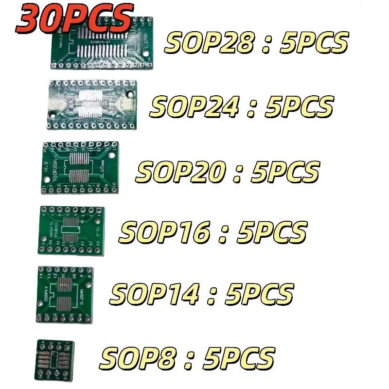 Набор переходников SOP-DIP 30PCS