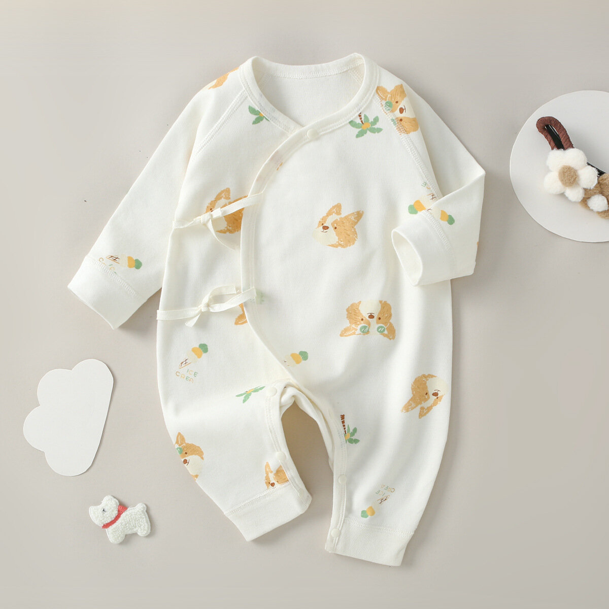 2026 Новейшие осенние зимние детские вещи для новорожденных, комбинезон класса А, чистый хлопок, базовый слой, 0-3-6 месяцев, детский ромпер