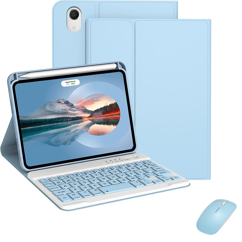 Чехол для iPad Tablet Mini 7, съемная Bluetooth-клавиатура Mini 6 с отделением для ручки, магнитный мягкий корпус, совместимый с 8.3"