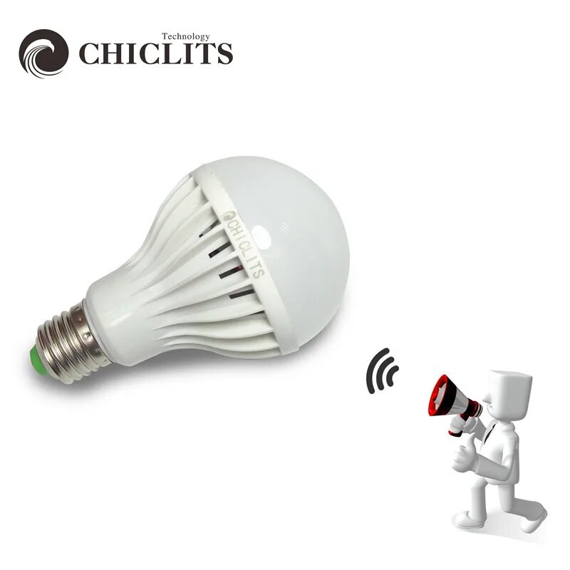 Светодиодная датчик звука лампа CHICLITS Technology 3Вт/5Вт/7Вт/9Вт 5W 220V