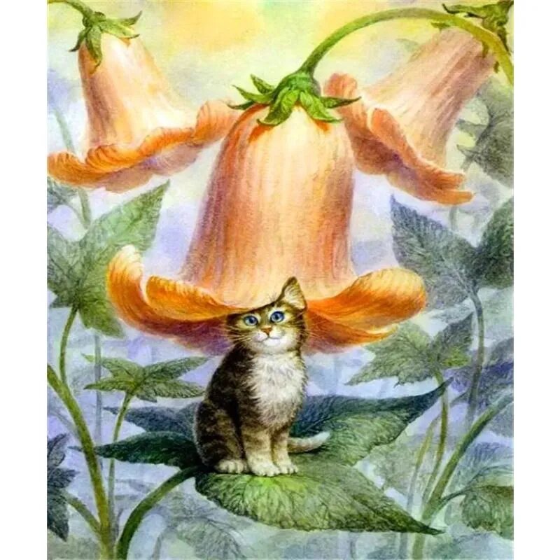 Алмазная Мозаика "Коты Художника Владимира Румянцева" 30x40 См, Безрамная, Идеальна Для Дома, Украшения, Подарков.