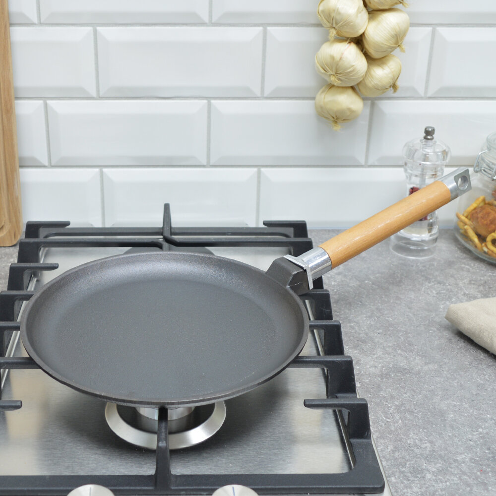 Блинница 22см чугунная со съемной ручкой тм Гардарика