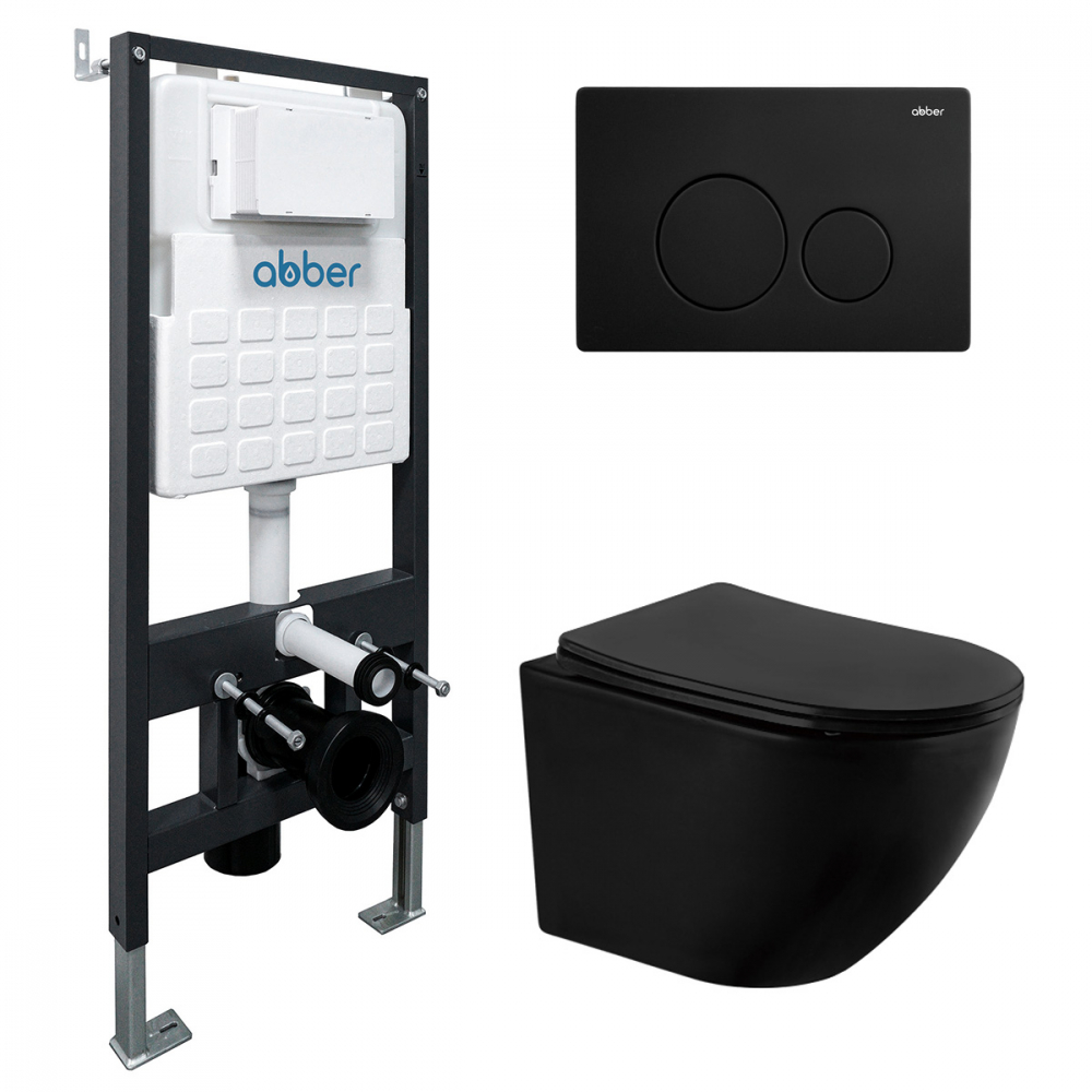 Унитаз с инсталяцией Abber Bequem AC1100MB-AC0105-AC0121MB