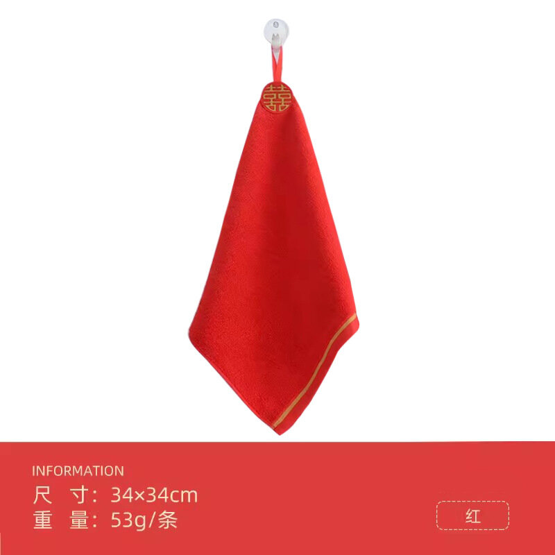 Квадратное полотенце Jialiya из чистого хлопка, красное маленькое полотенце из чистого хлопка, впитывающий хлопок,