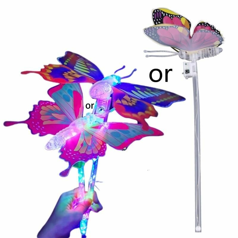 Светящаяся палочка с кристаллом для девочек, - Бабочка
