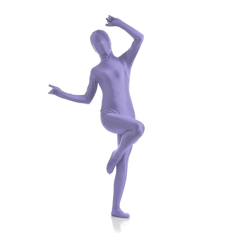 Женский костюм Зентай LaranLULU из нейлона и спандекса М, Сиреневый, Light purple