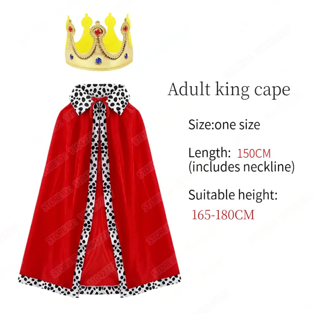 Костюм Принца Красный Плащ Полиэстер Adult Cape Crown1