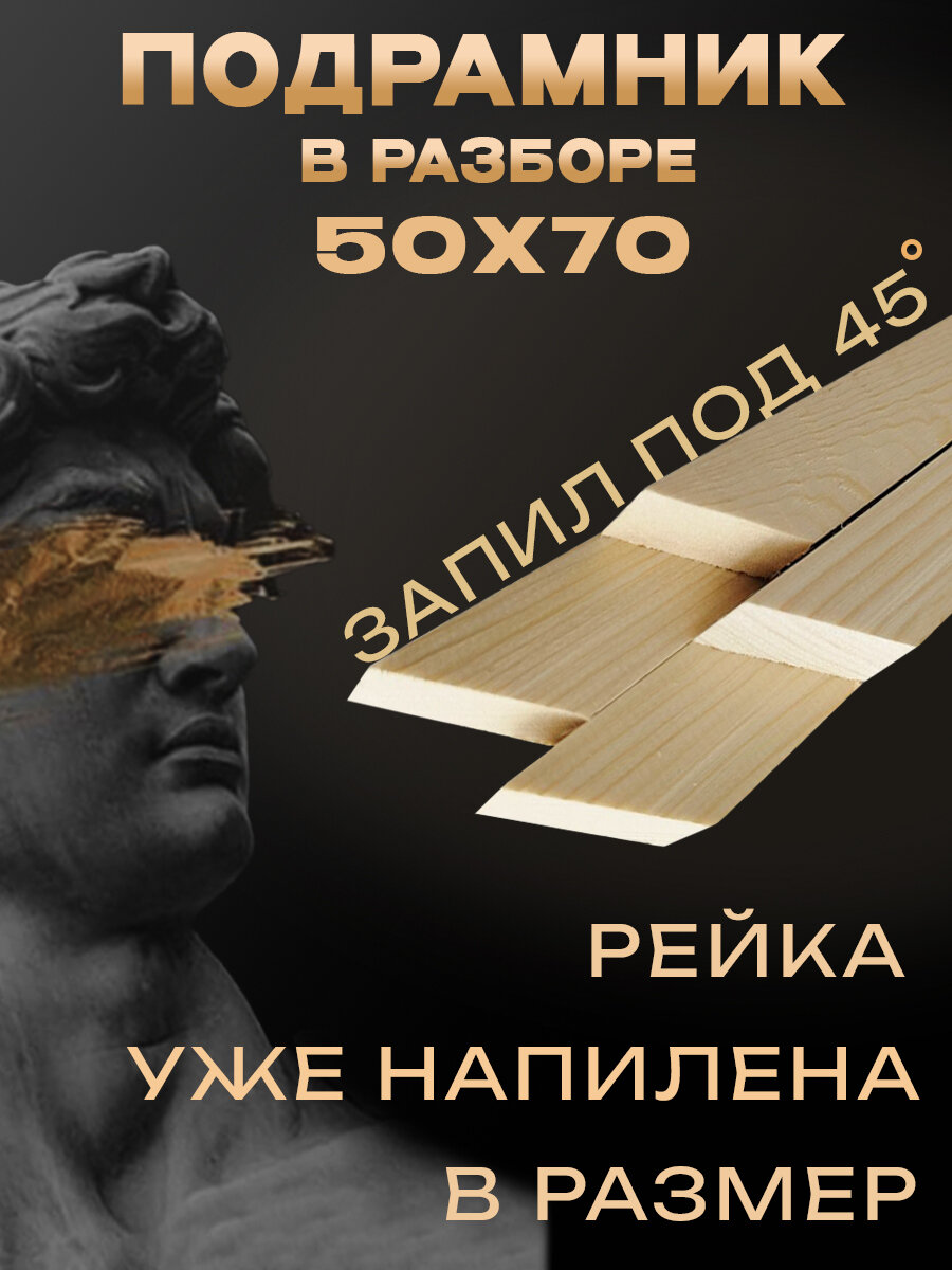 Подрамник в разборе с запилами 50x70