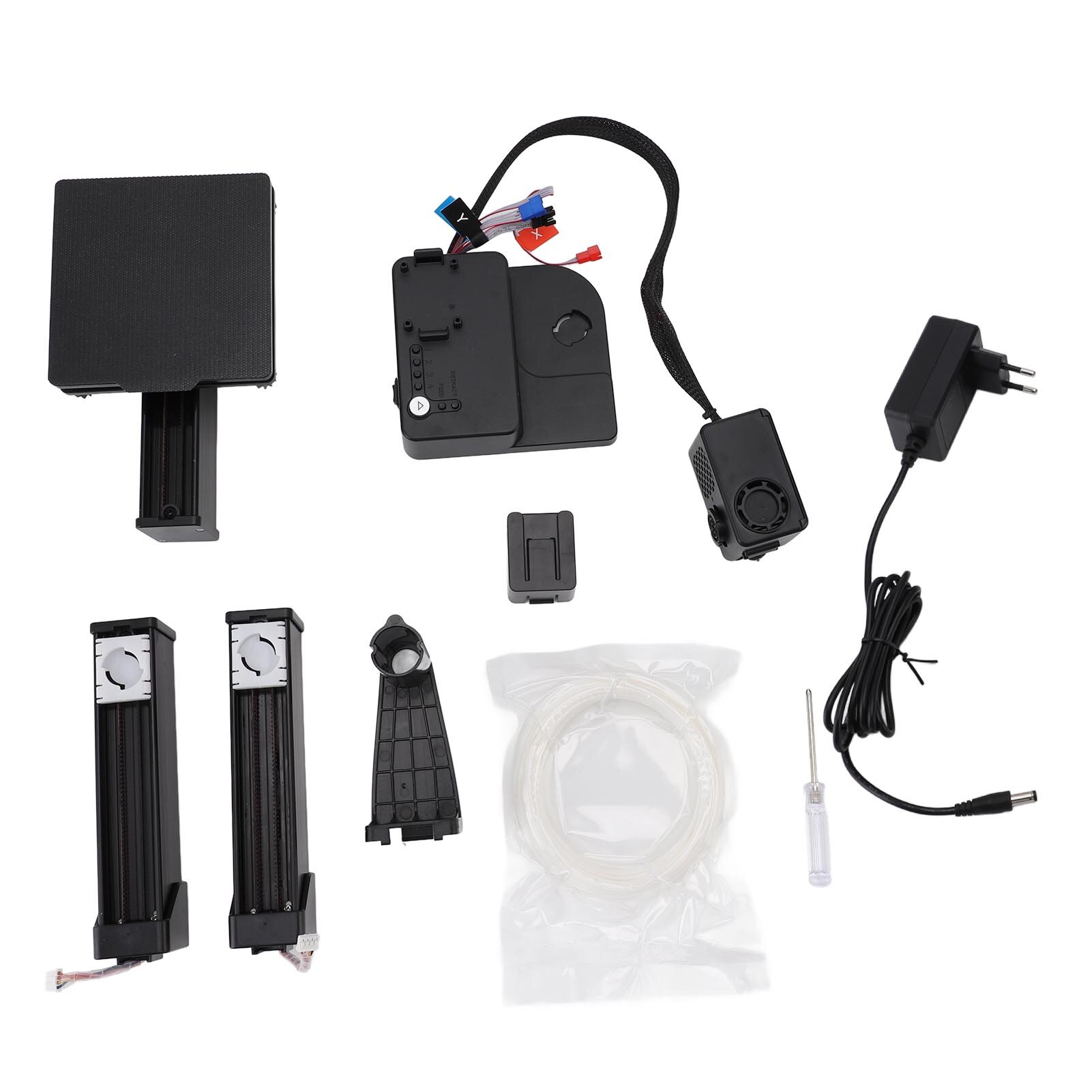 Компактный3D-принтерсоскоростьюпечати40мм/с, размеромпечатнойголовки100x100x100мм, печатаетсяоднимнажатиемкнопки, поддерживаетфиламентPLA/TPU1,75мм, подходитдляначинающих, черный, вилкаевропейскогостандарта.