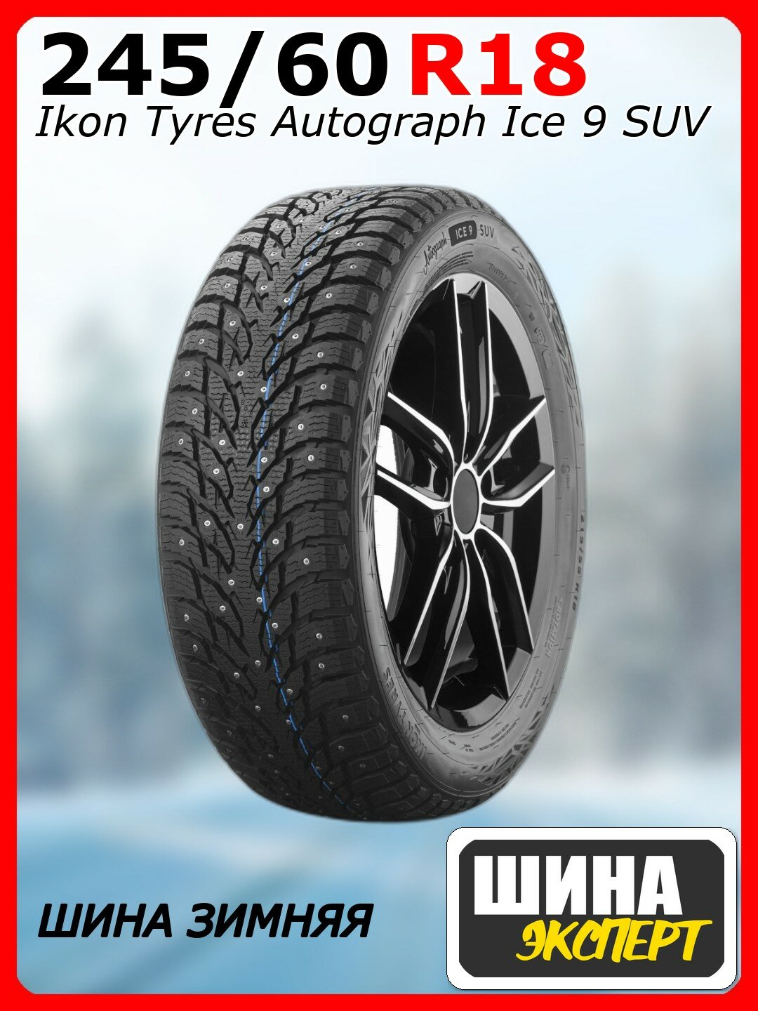 Шина зимняя шипованная Ikon Tyres 245/60/18 T 109 Ikon Autograph Ice 9 SUV XL Ш. для легковых автомобилей TS72249