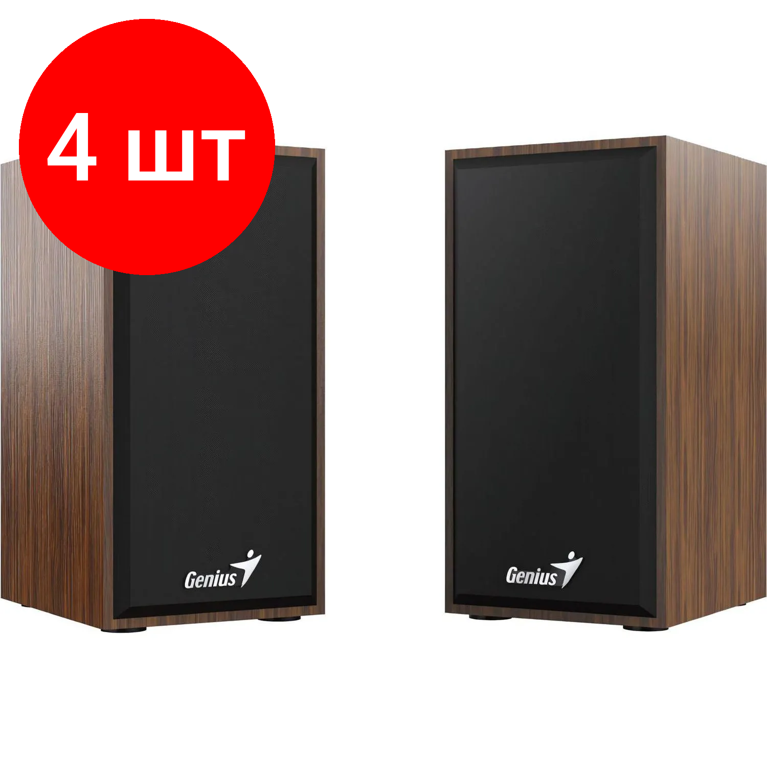 Комплект 4 штук, Акустическая система 2.0 Genius RS2, SP-HF180 Wood(31730029400)