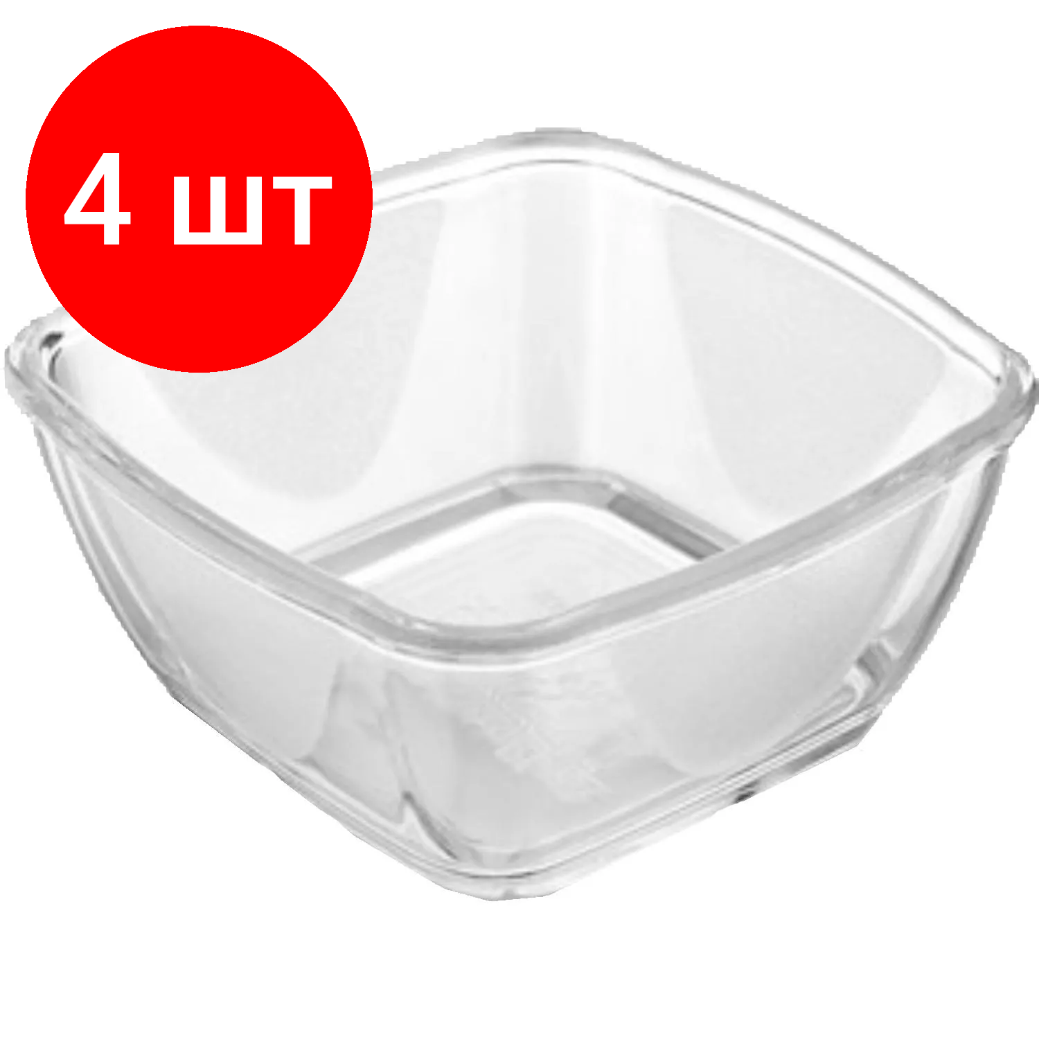 Комплект 4 штук, Соусник  50 мл. 50х50 мм. h=30 мм. квадратный, поликарбонат, прозрач 76870