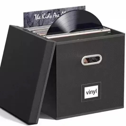 Подставка ящик для хранения виниловых пластинок и журналовЯщик кейс органайзер для хранения до 50 виниловых пластинок(1 шт)
