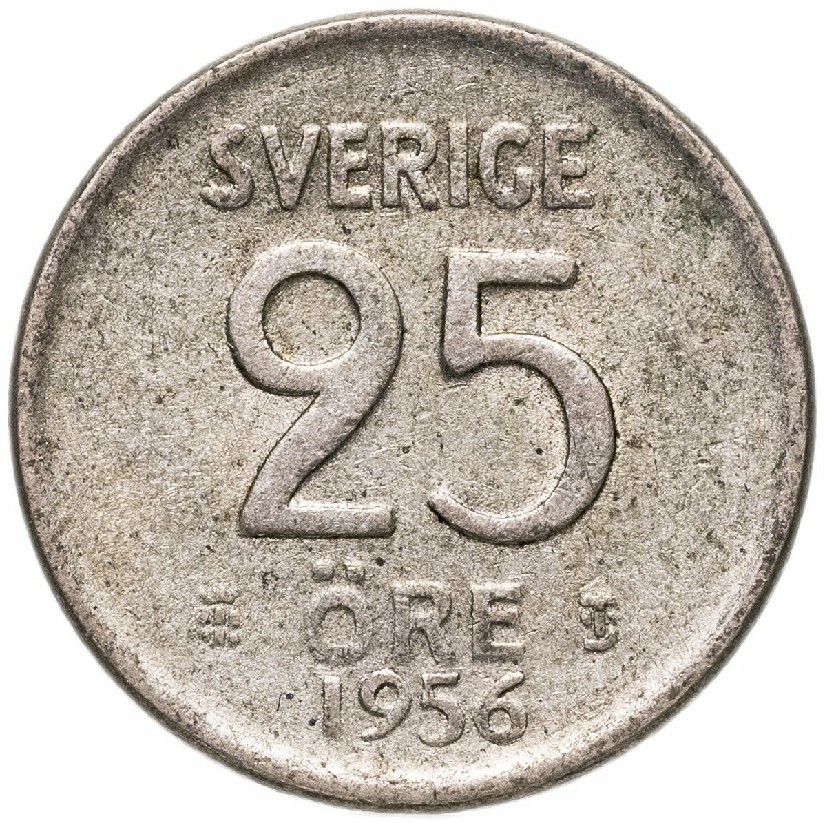 Швеция 25 эре ore 1951-1962, Серебро 400, в сохранности VF-XF