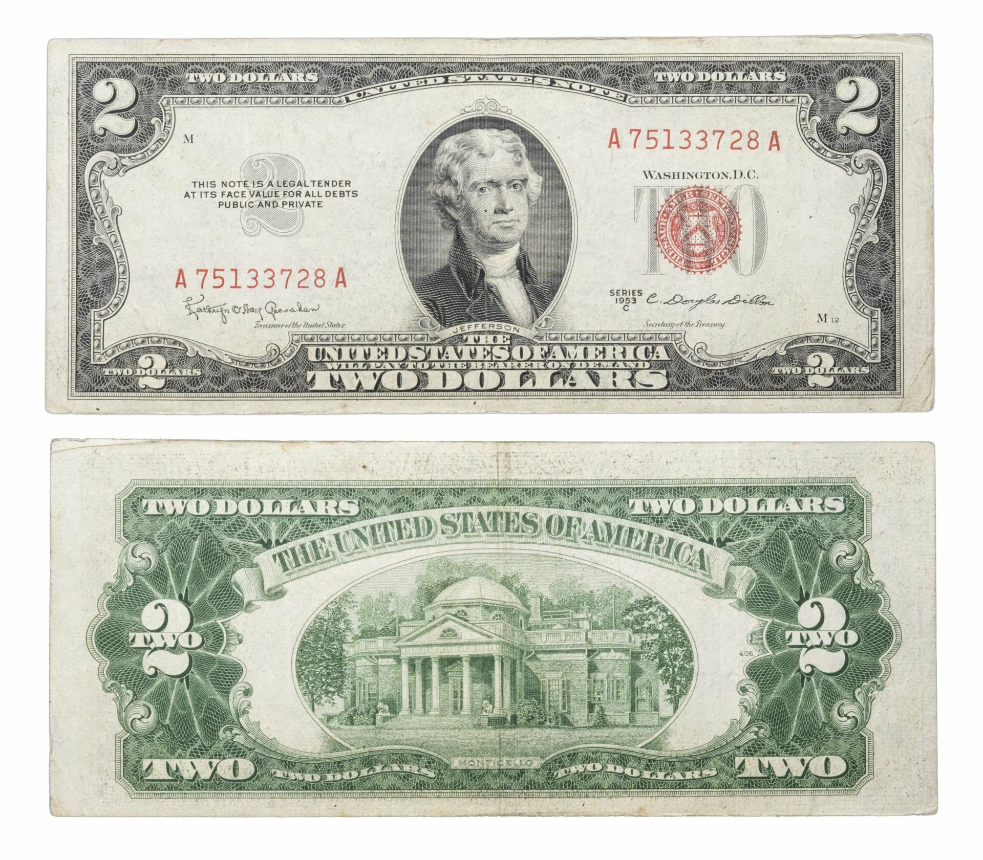 США 2 доллара 1953 series C