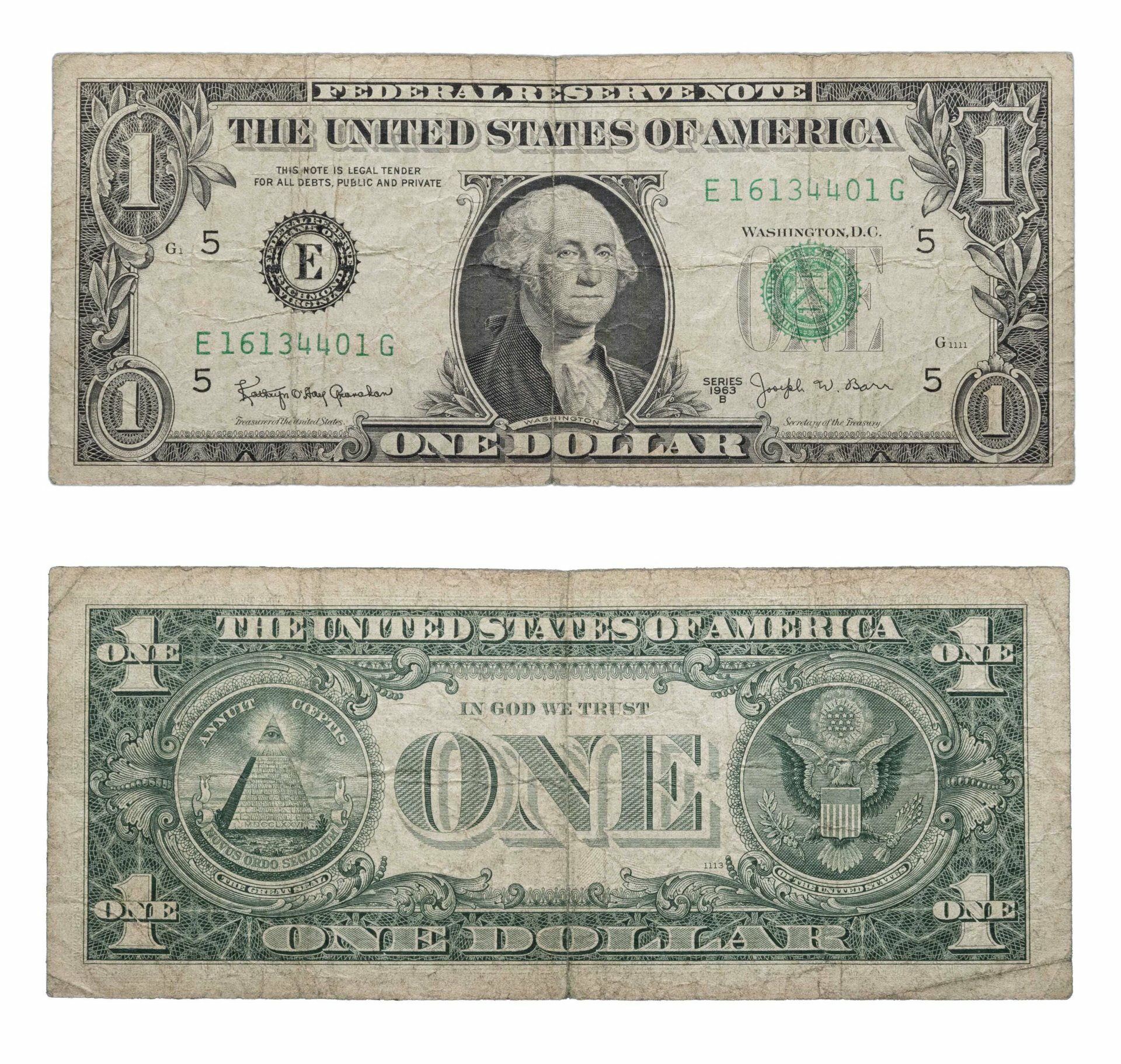 США 1 доллар 1963 B