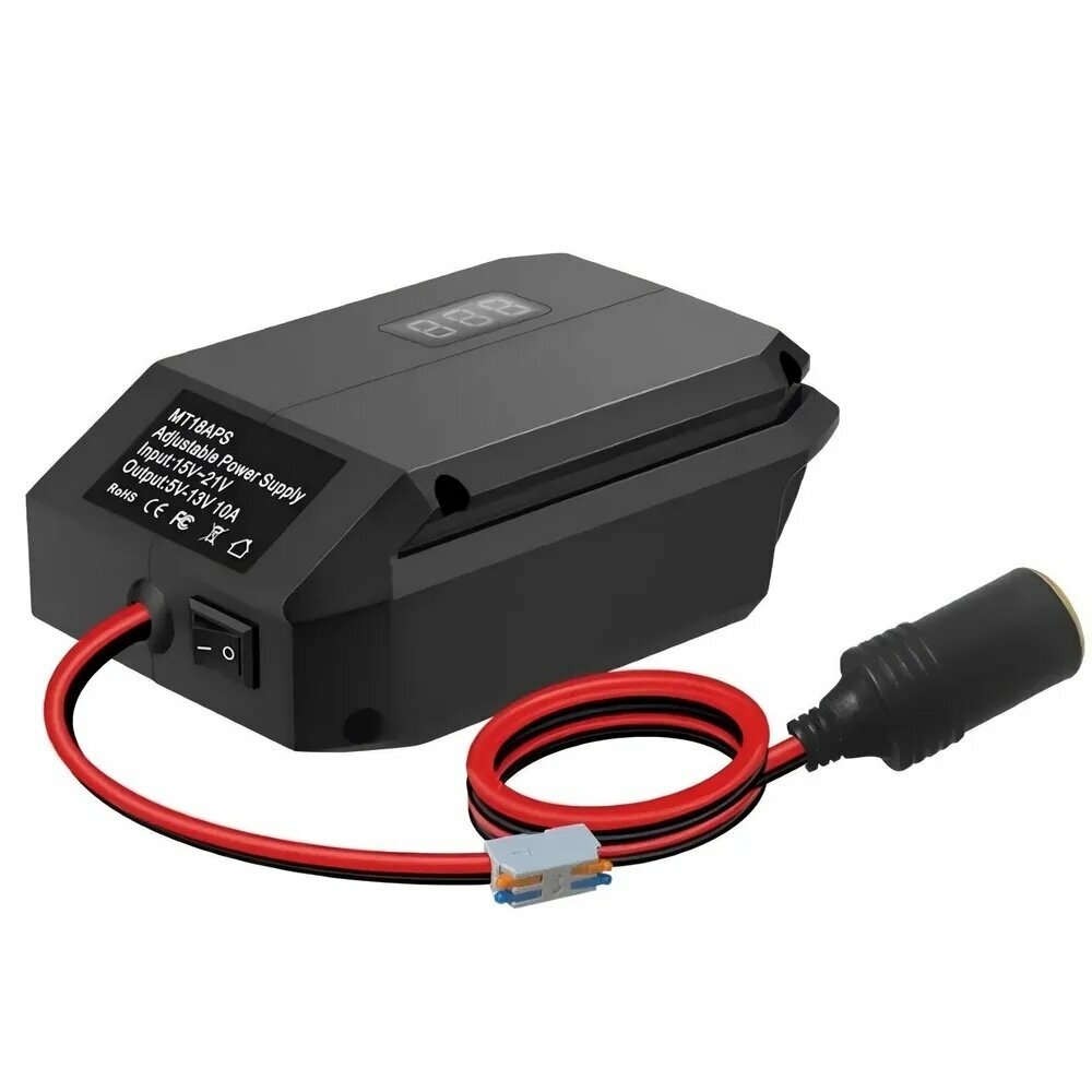 Адаптер аккумулятора Силовые колеса для аккумулятора Макита 18 В, понижающий преобразователь постоянного тока 18 В в 12 В, регулятор напряжения для прикуривателя