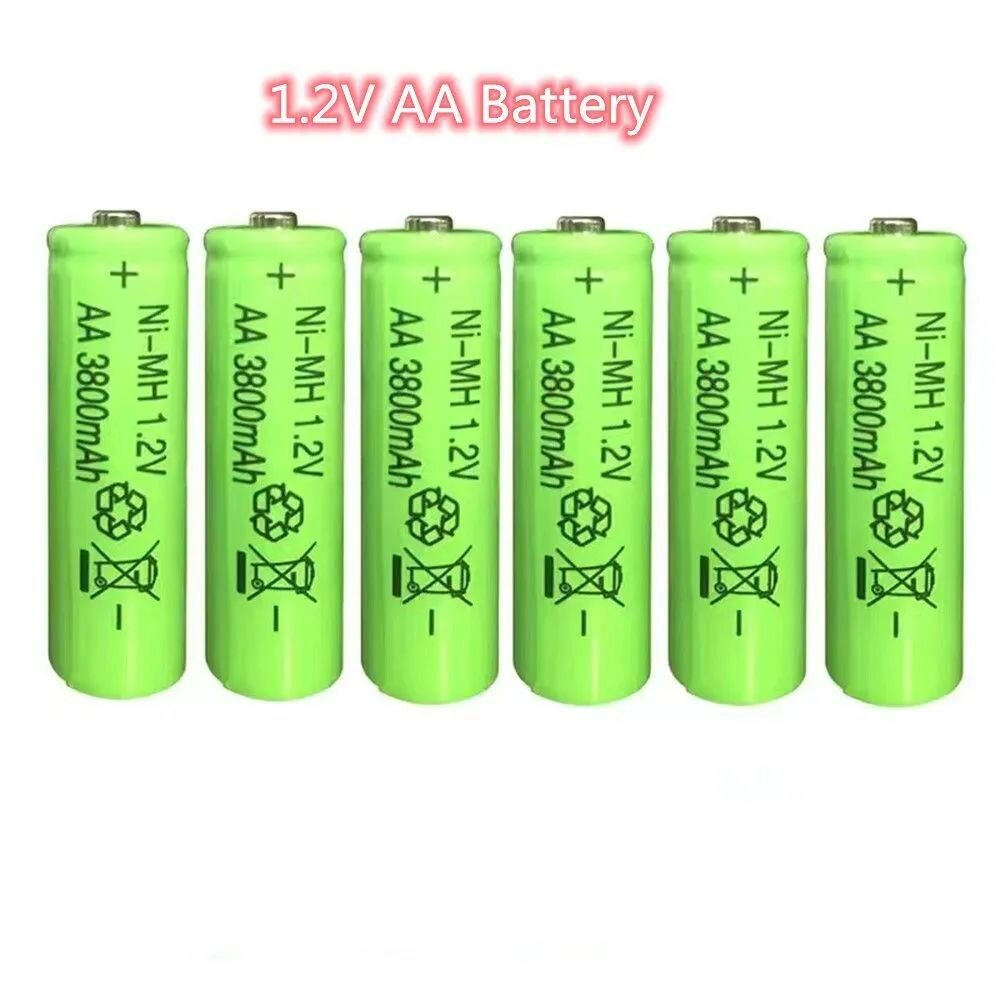 6шт 1.2-1.5V AA 3800 mAh Зарядный аккумулятор NI - MH Поставка игрушек и часов, часов, электронных изделий