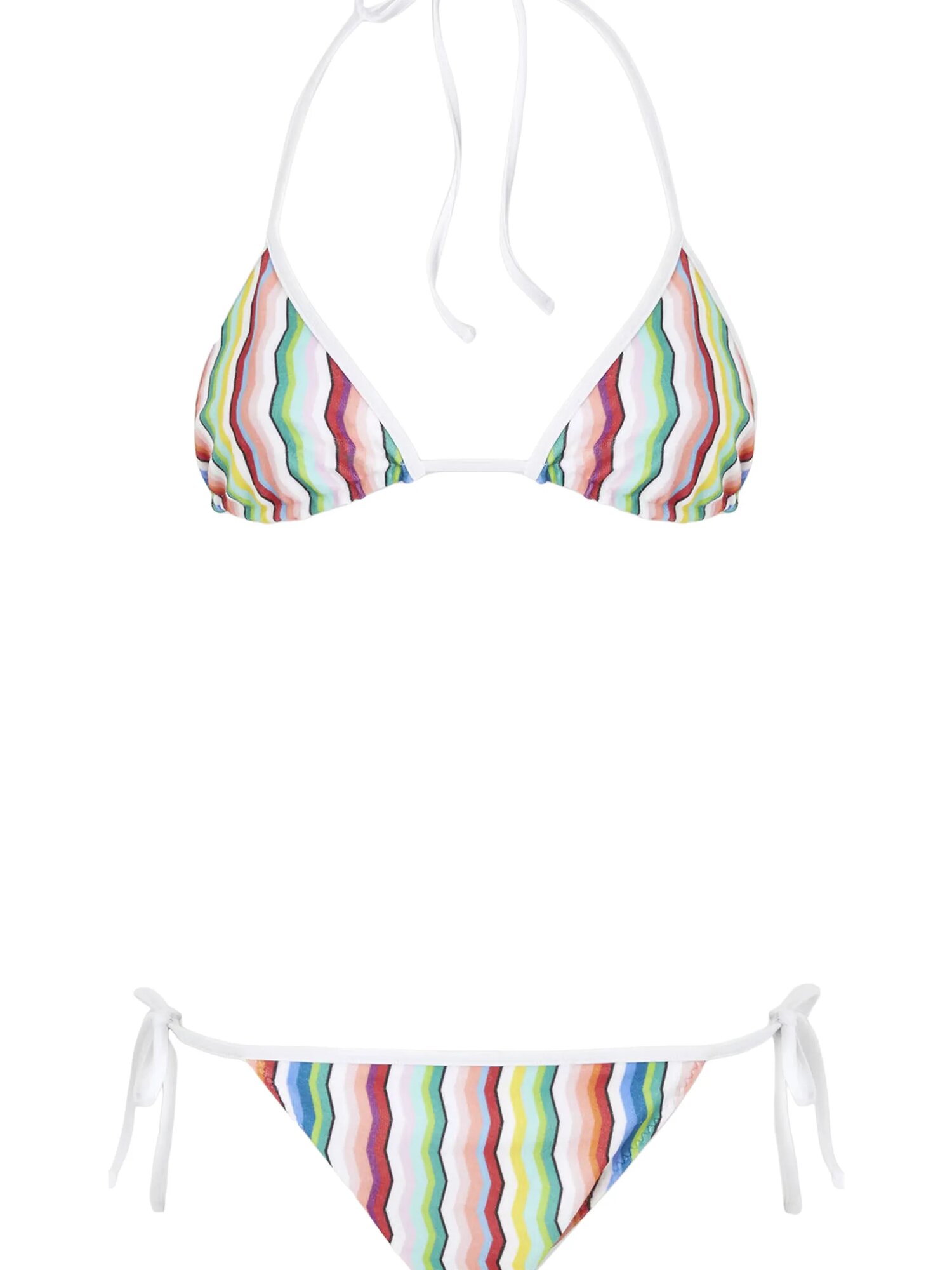 Купальник Missoni Tie-side striped bikini, размер 48, white — фото 1