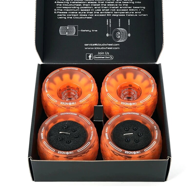 CLOUDWHEEL колеса 105 мм для скейтборда Оранжевый, Translucent orange