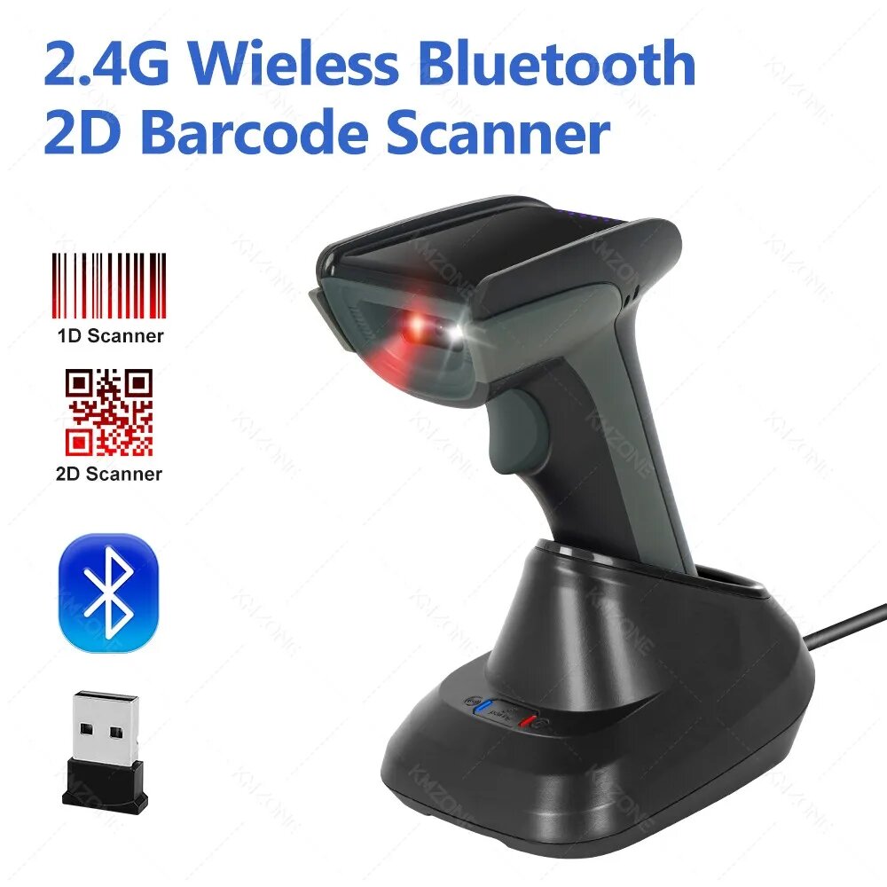 Беспроводной 2D Bluetooth сканер штрих-кода KMZONE