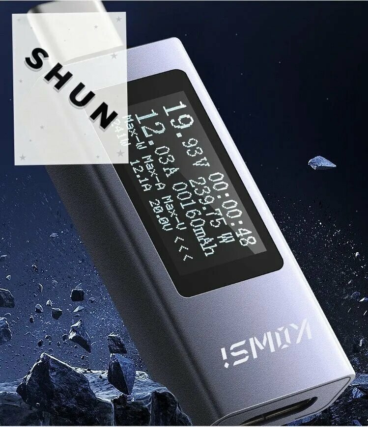 USB-зарядный тестер / Измеритель Type-C / Вольтметр и ваттметр