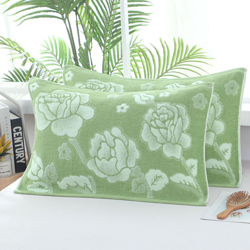 Набор подушек и полотенец из чистого хлопка, утолщенные и увеличенные, для взрослых, свадебные, полностью хлопковые, старинные махровые полотенца для дома, впитывающие пот