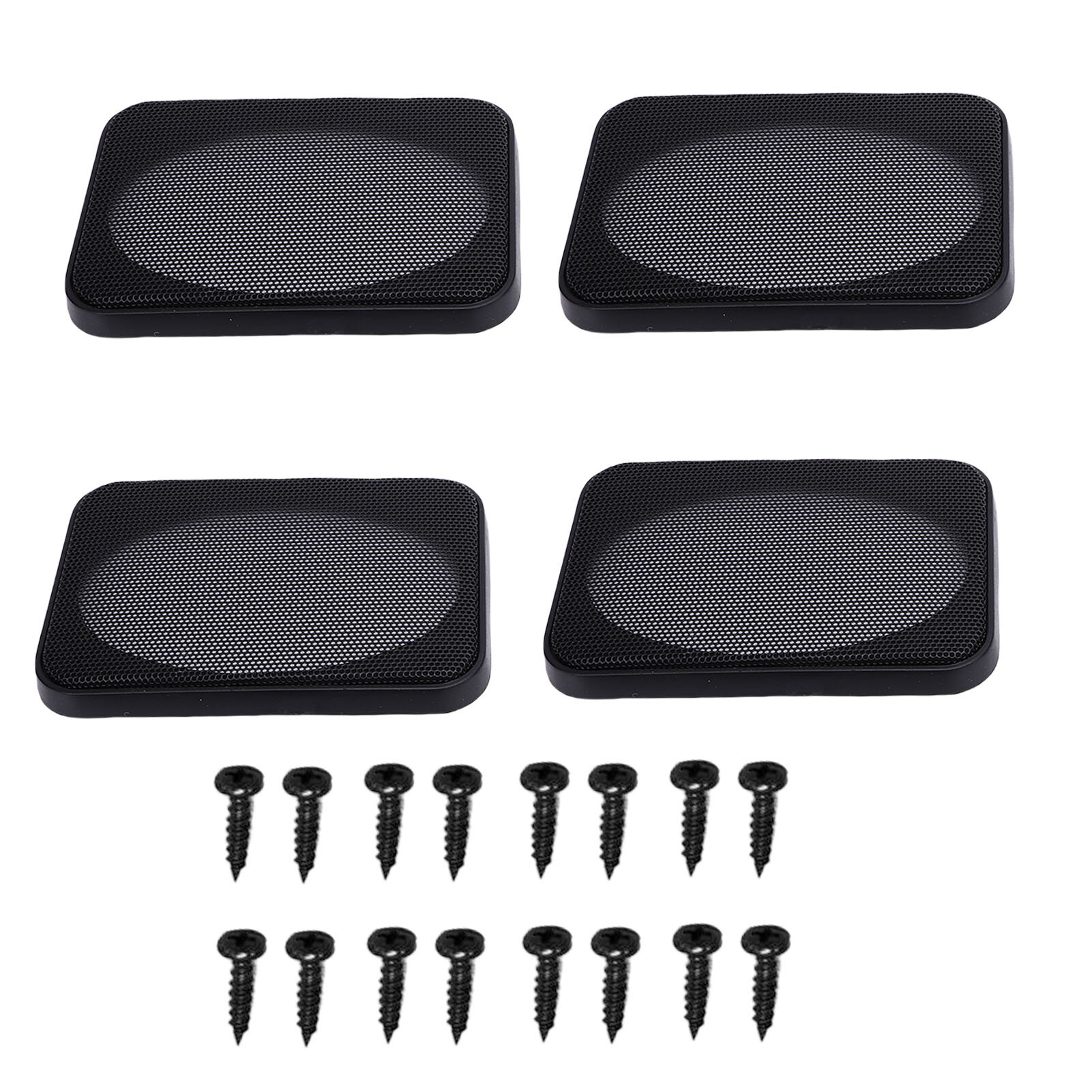 4 шт. прямоугольные металлические защитные решетки для автомобильных динамиков и сабвуферов.