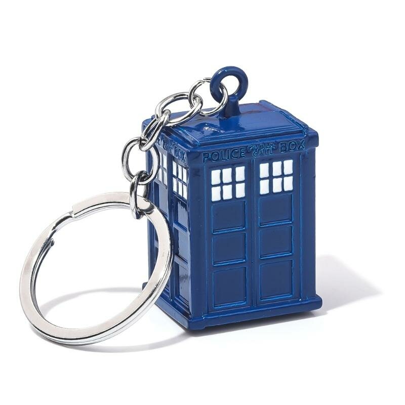 Синие брелки в форме телефонной будки, стиль Tardis