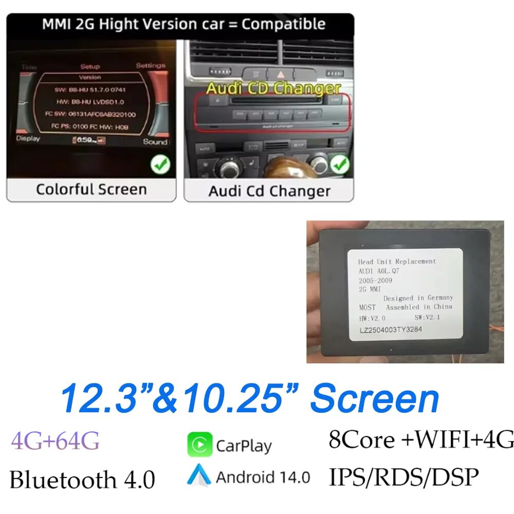 Для Audi Q7 4L 2005-2015 автомобильный ЖК-дисплей приборной панели цифровой кластер виртуальный кабинет Android автомобильный радиоприемник беспроводной Carplay авторадио стерео high confi 2G fiber