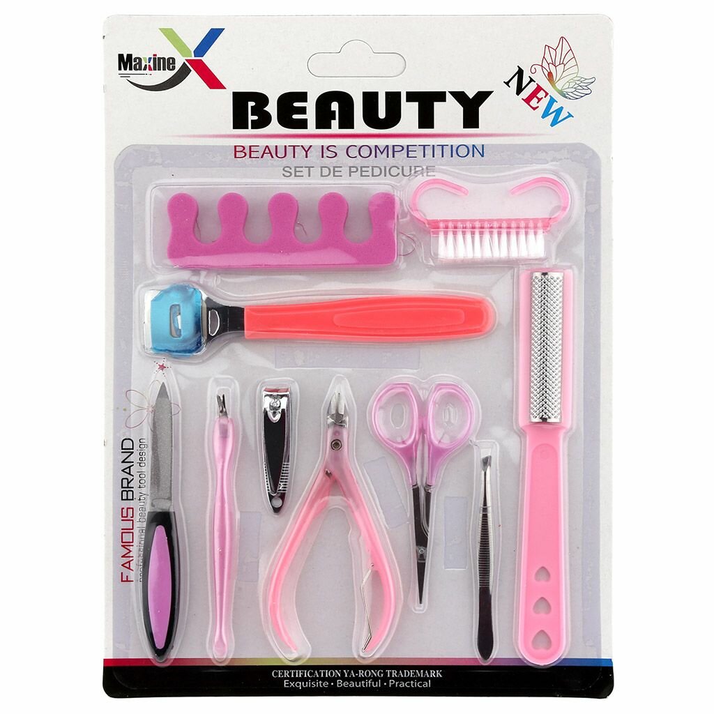 Педикюрный набор 10 предметов, в блистере