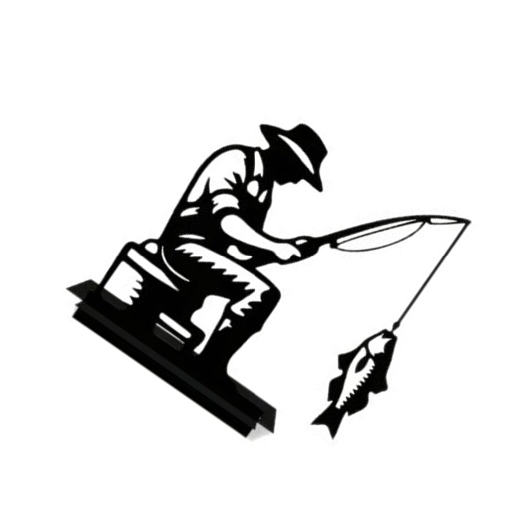 Металлическая статуя рыбака, Декоративный подарок для рыбалки в помещении и на открытом воздухе, Металлическая статуя для рыбалки на открытом воздухе