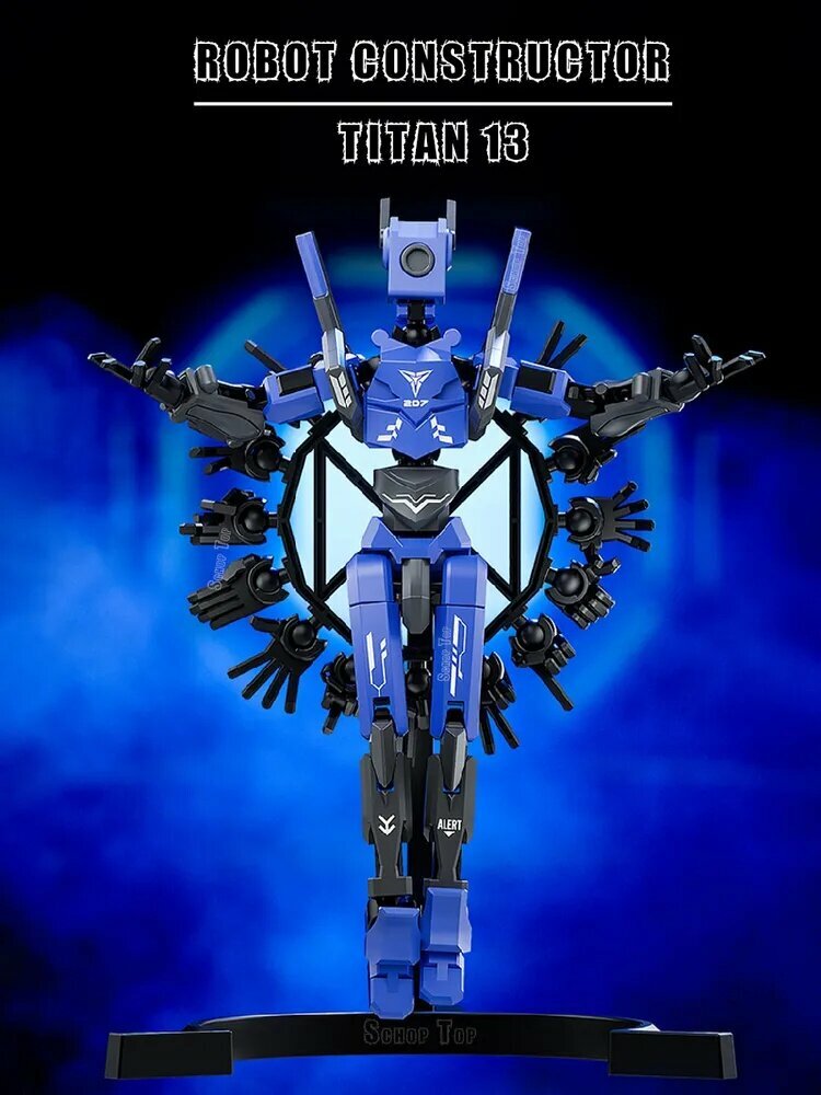 Робот Чаппи синий, Titan 13 Air Bound, многосуставная, подвижная, 3D печать, Lucky Titan13, шарнирный робот.