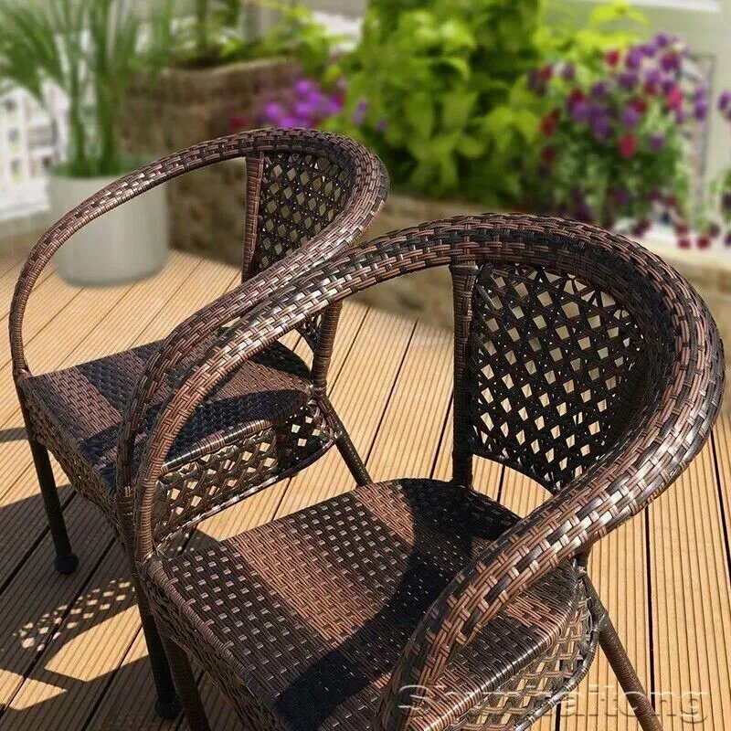 Садовое кресло, Искусственный ротанг (пластик), 47х47х75 см, 2 шт