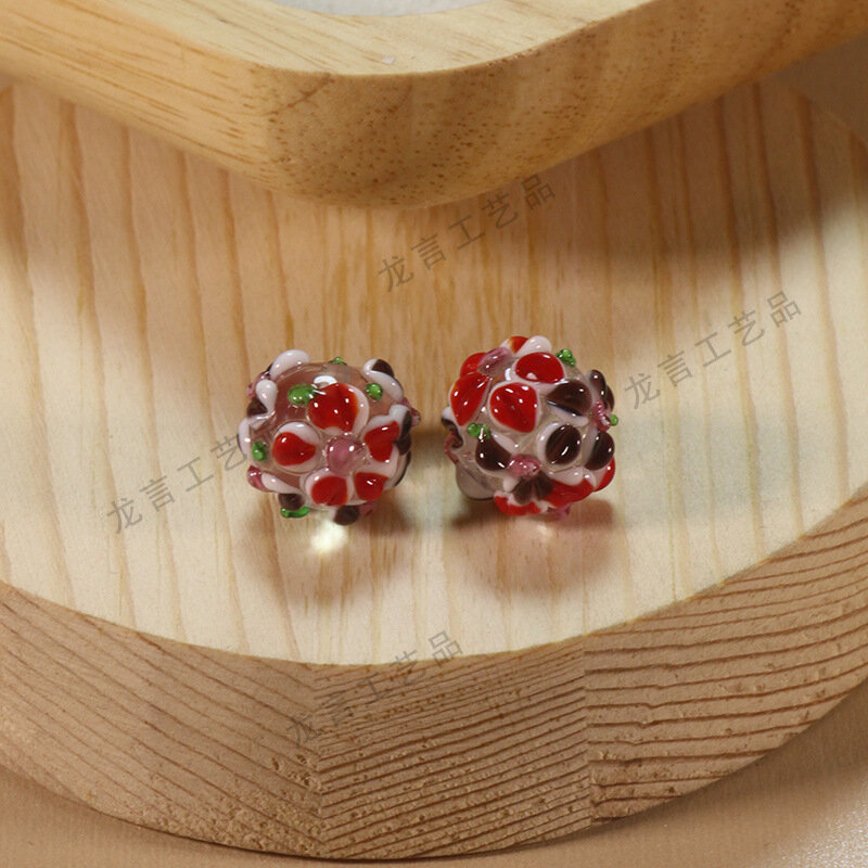 Двухцветные лепестки бусины браслет ожерелье золотой песок обмотки орнамент аксессуары стеклянные бусины разбросанные бусины оптовая продажа ювелирных изделий