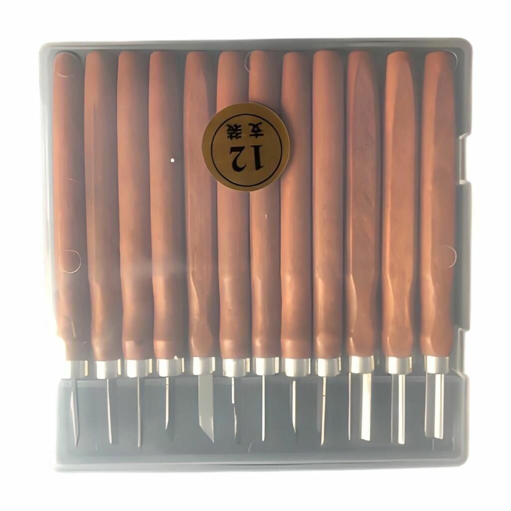 Набор для гравировки по дереву, 12 стамесок, - Пластиковая коробка