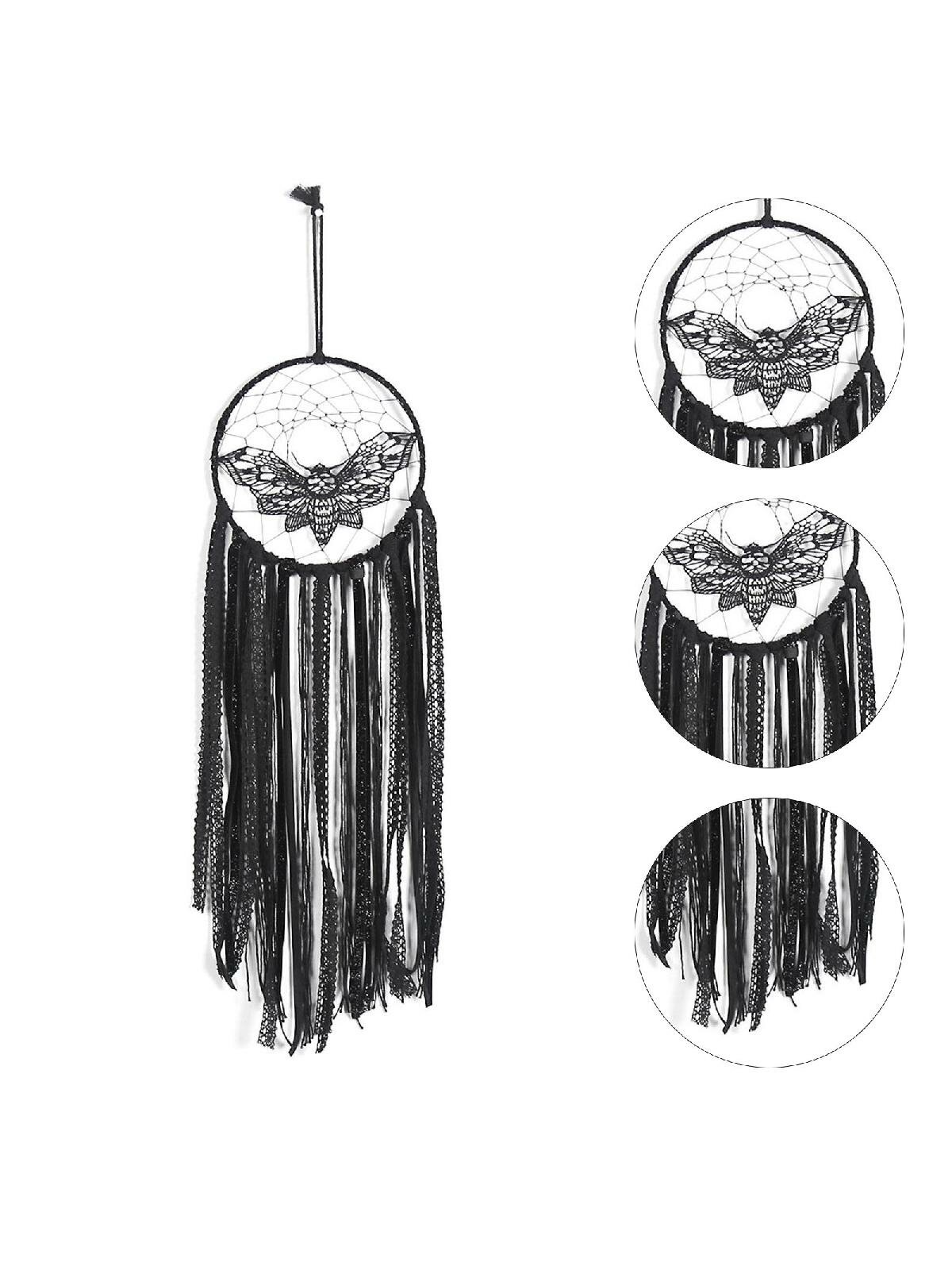 Креативный Кулон-Ловец Снов С Черным Мотыльком на Хэллоуин