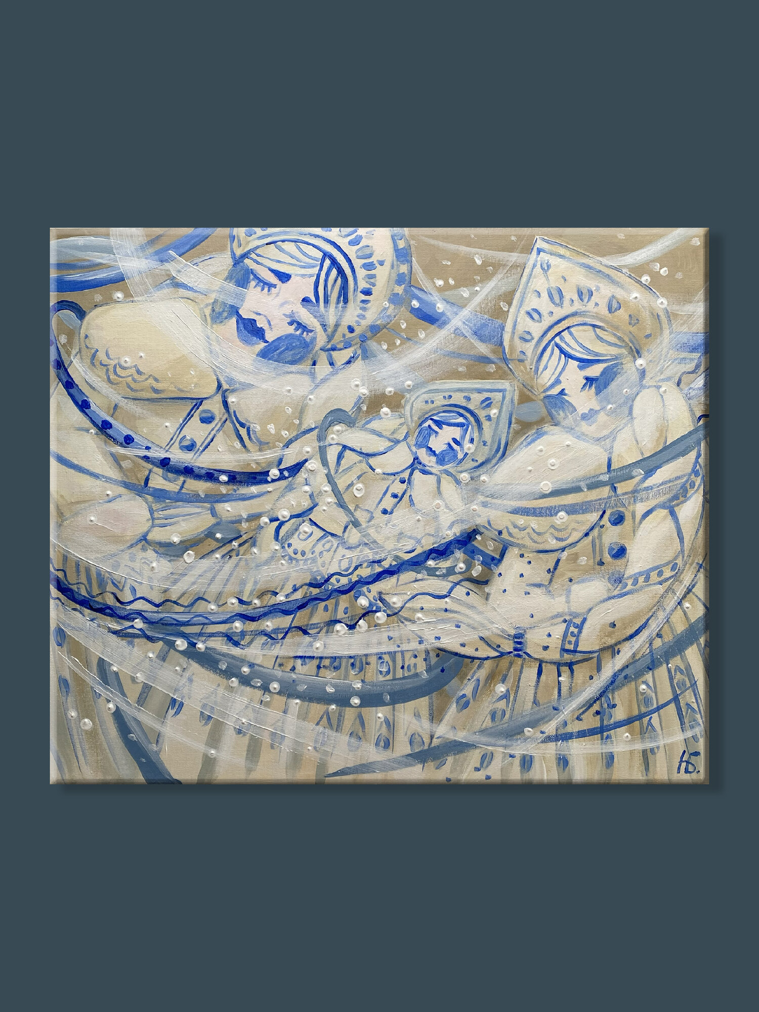 Интерьерная картина "Вьюга". Холст, акрил. 50х60 см. Абстрактная декоравопись