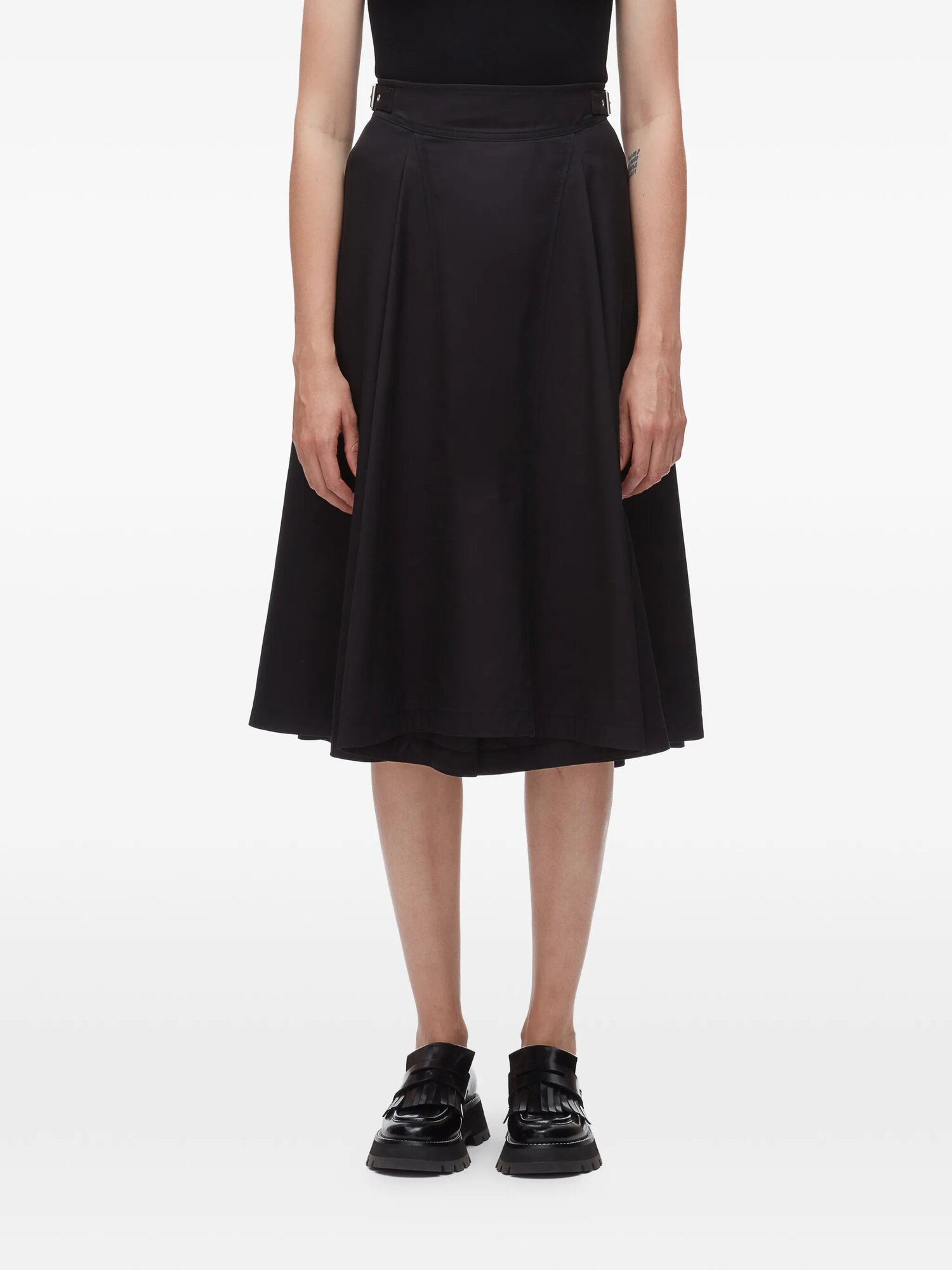 Юбка 3.1 Phillip Lim Belted A-line midi skirt, размер 4, черный — фото 1