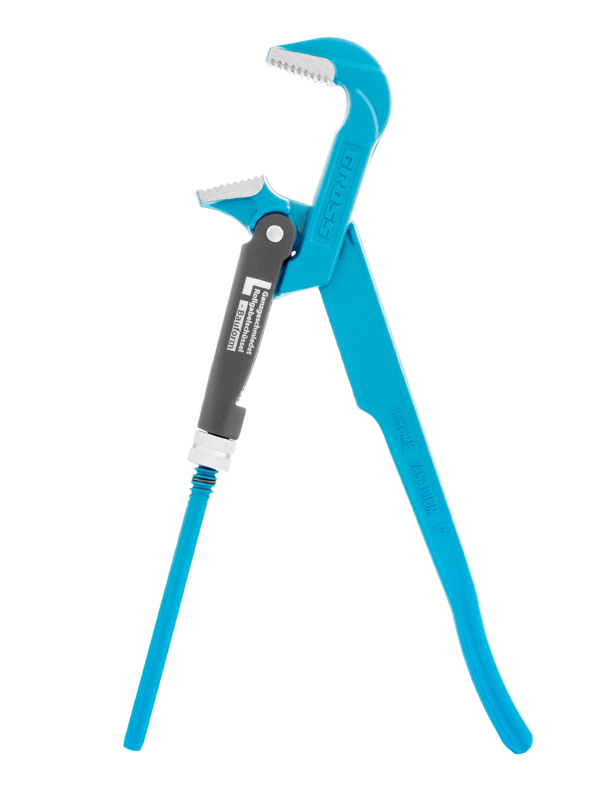 Ключ сантехнический Gross №1, 1", 40 мм макс. раскрытие, тип L, цельнокованый из стали CrV, ключ трубный рычажный 15601