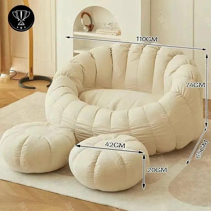 Кресло-мешок Диван, Капвелюр, Размер XXXXXL, бежевый