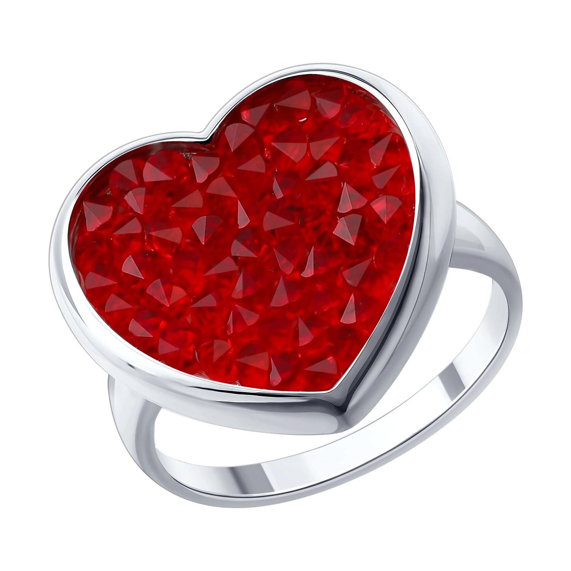 Кольцо Diamant online, серебро, 925 проба, родирование, кристалл